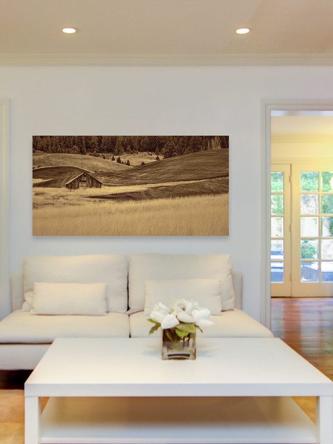 "Brown Barn in the Blonde Grasses" Painting Print on Canvas, 60"x30 ...