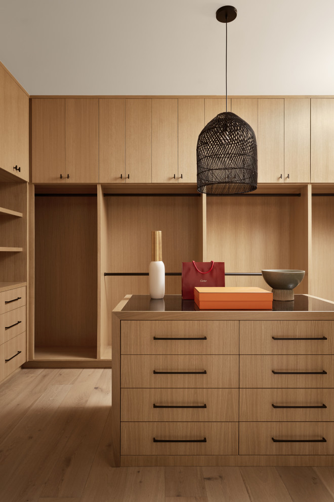 Custom Oak Walk-In Closet with Floor-to-Ceiling Millwork - Contemporary ...
