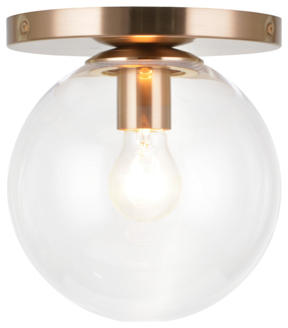 Matteo Lighting X06011AGCL Flush Mount Light, Aged Gold Brass Finish ...