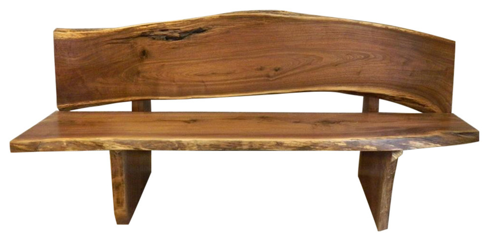 Rustic Live Edge Bench, 72"x22.5" - Rustic - Outdoor Benches - by The ...