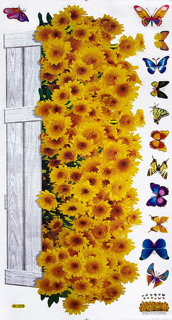 Sunflowers Shrubs - Wall Decals Stickers Appliques Home Decor ...