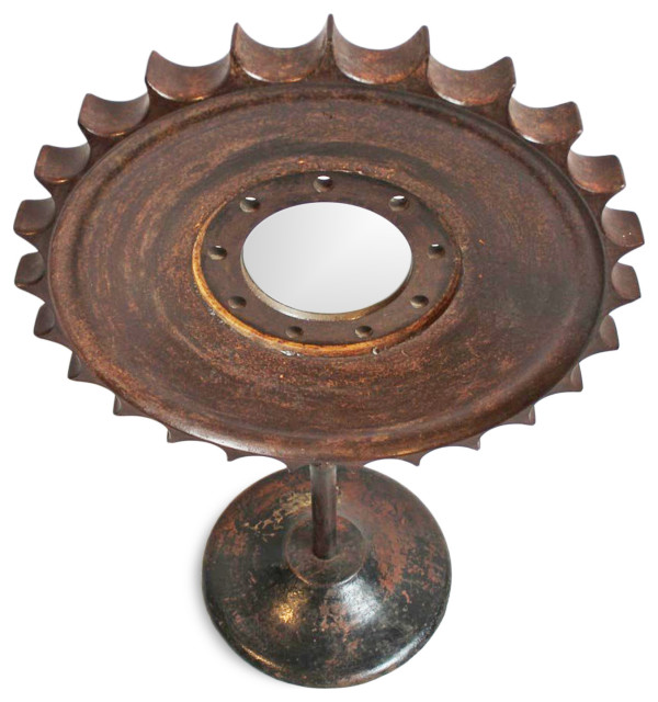 Industrial Iron Sun Gear Mirror - Industrial - Wall Mirrors - by Design ...