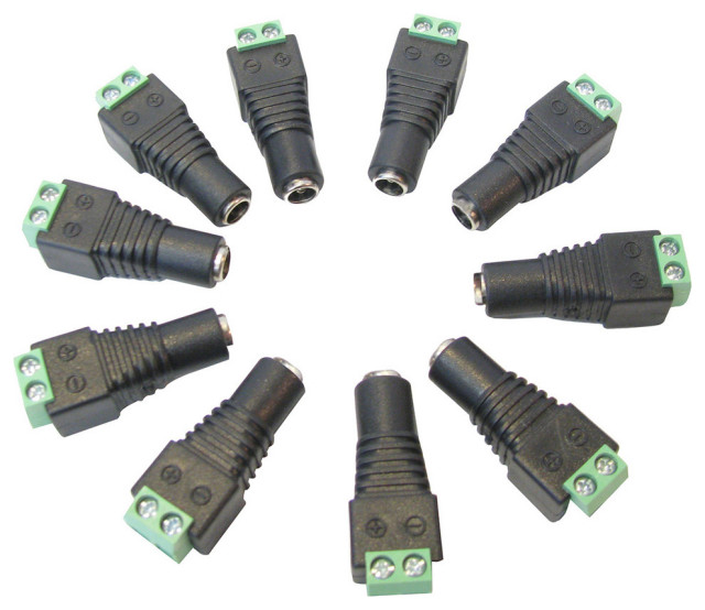 LED Light To Female DC Power Supply Connector, 100 Piece Pack ...