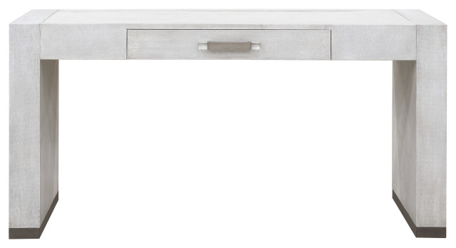 Stone-Textured Writing Desk with Keyboard Tray - Transitional - Desks ...