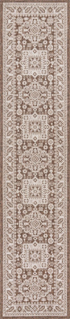 Rug Unique Loom Outdoor Aztec Brown Runner 2' 7 x 12' 0 - Southwestern ...