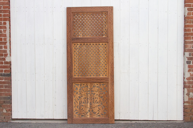 Carved Reclaimed Teak Safavid Jali Door - Traditional - Front Doors ...