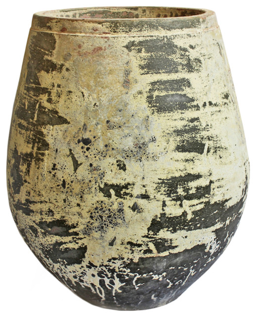 Tumbler Yellow Earth Ware Pot - Mediterranean - Outdoor Pots And ...