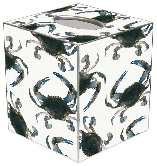 TB1517-Blue Crabs Tissue Box Cover - Beach Style - Tissue Box Holders ...