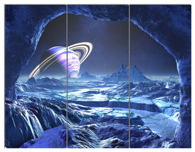 "Electric Blue Alien World", 36"x28" - Eclectic - Metal Wall Art - by ...
