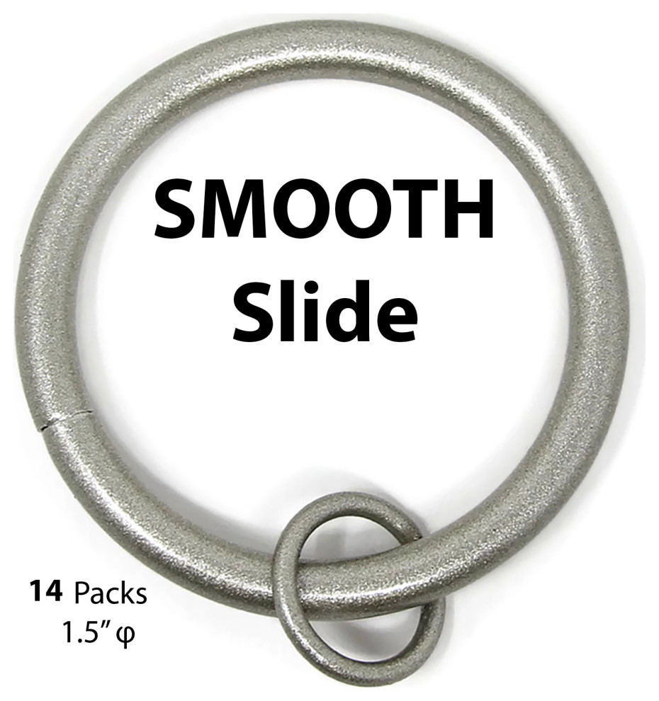 1 1/2" Metal Curtain Rings With Eyelets, Set of 14 - Transitional ...