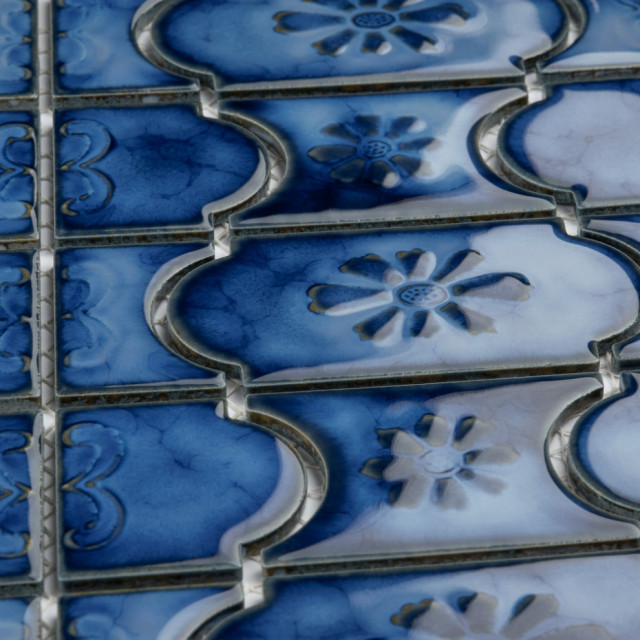 Montego Porcelain Mosaic Floor and Wall Tile, Sapphire, Sample ...