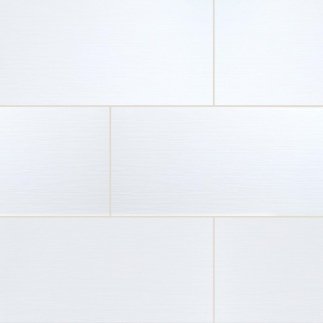 Dymo Stripe White 12X24 Glossy Ceramic Tile - Traditional - Wall And ...