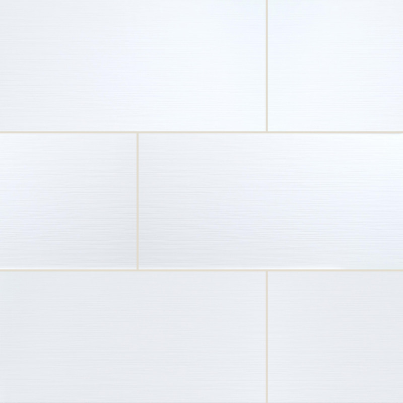 Dymo Stripe White 12X24 Glossy Ceramic Tile - Traditional - Wall And ...