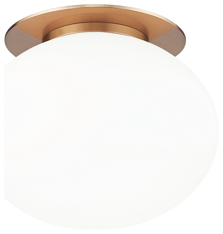 Matteo Lighting X12101AGOP Flush Mount Light, Aged Gold Brass Finish ...