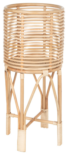Rattan Indoor Plant Stand Medium, Natural - Tropical - Plant Stands And ...