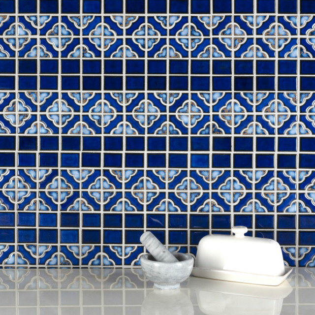 Tower Cobalt Delta Porcelain Floor and Wall Tile - Mediterranean ...