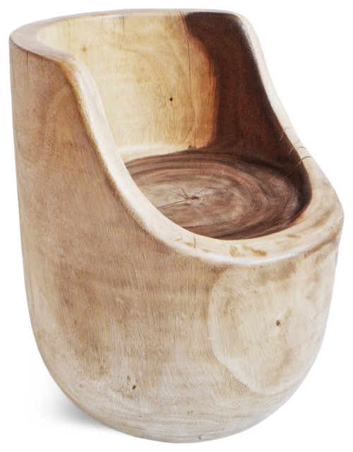 Monkey Pod Wood Scoop Seat - Rustic - Armchairs And Accent Chairs - by ...