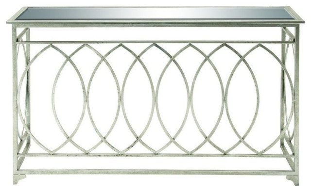 Traditional Silver Metal Console Table 67077, 54" x 16" x 32 ...