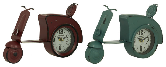 Metal Country Cottage Clock, 8x13x3 - Eclectic - Desk And Mantel Clocks ...