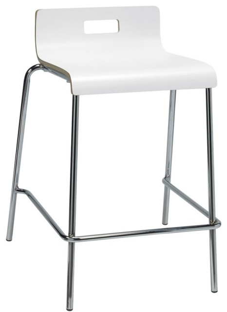 Home Square 3 Piece 25" Stylish Wooden Low Back Counter Stool Set in ...