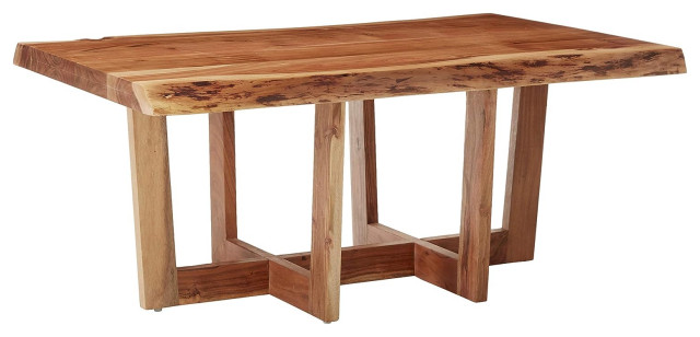 Rustic Coffee Table, Unique Design With Hardwood Legs & Rectangular Top ...
