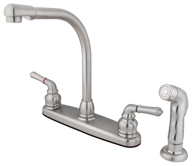 Centerset Kitchen Faucet,Brass Lever Handle, Matching Side Sprayer ...