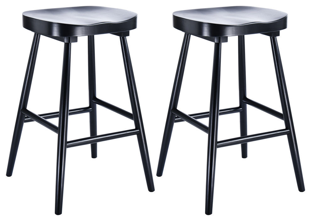 26" Wooden Shaker Counter Stools Set of 2 - Midcentury - Bar Stools And ...