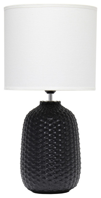 Tall Traditional Ceramic Purled Texture Bedside Table Desk Lamp ...