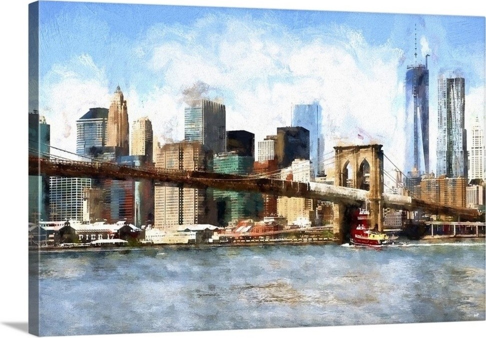 "View of Midtown Manhattan, NYC Painting Series" Wrapped Canvas Art ...