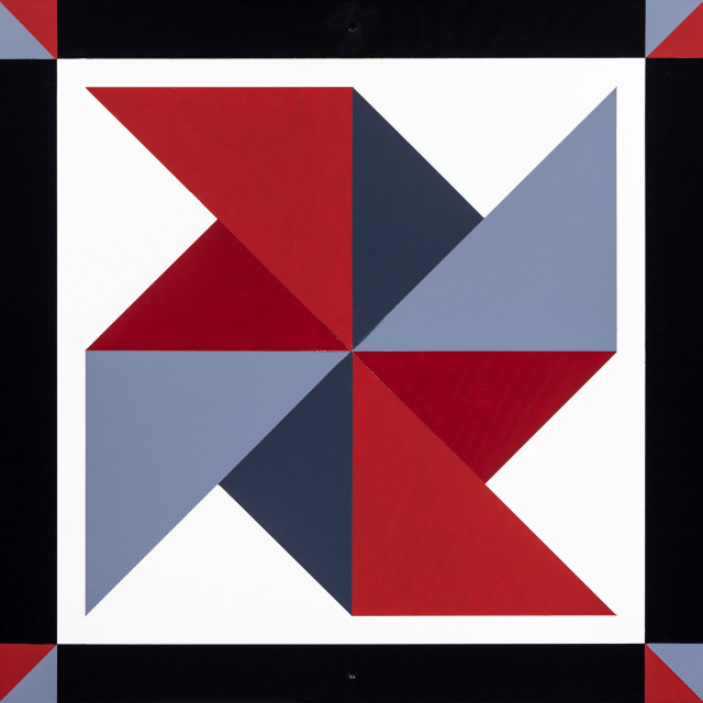 PINWHEEL BARN QUILT - Amish Hand Painted "Twilight" Outdoor Wall Art, 2 ...