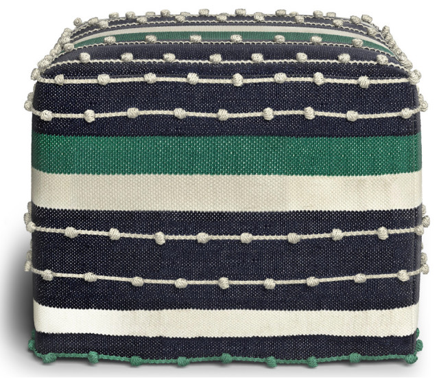 Barker Square Woven Pouf, Recycled PET Polyester - Contemporary - Floor Pillows And Poufs - by ...