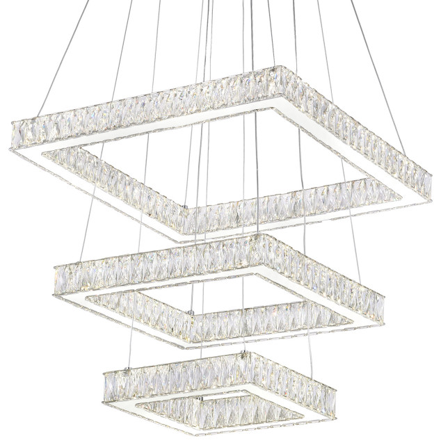 Florence LED Chandelier With Chrome Finish - Contemporary - Chandeliers ...