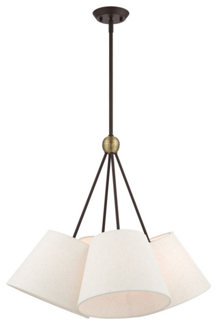 Transitional Four Light Chandelier-Bronze/Antique Brass Finish ...