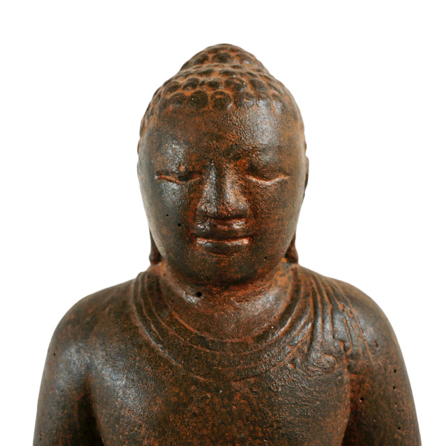 Small Cast Stone Garden Buddha - Asian - Decorative Objects And ...