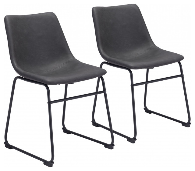 Smart Dining Chair, Set of 2 Charcoal - Transitional - Dining Chairs ...