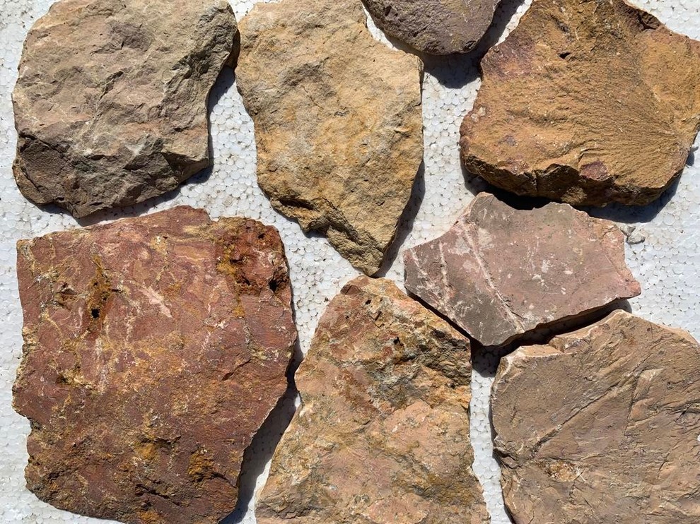 Tuscan Ashlar Red Fusion Small Sample - Traditional - Siding And Stone ...