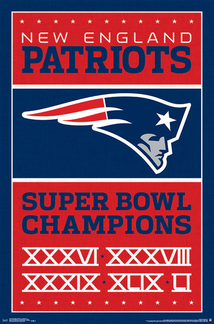 New England Patriots Champions Poster, 22.375"x34" - Contemporary ...