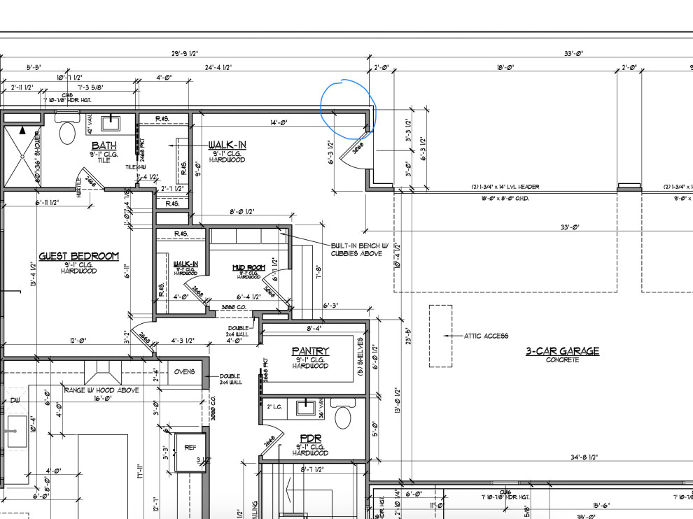 Service door placement