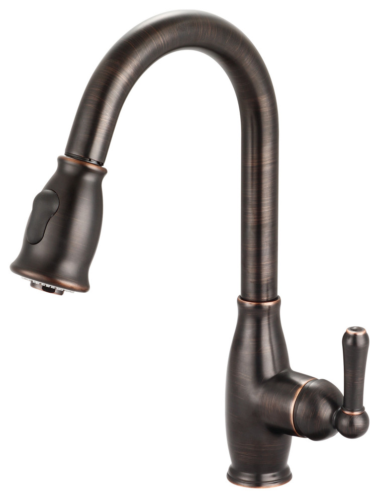 Accent Single Handle Pull-Down Kitchen Faucet - Transitional - Kitchen ...