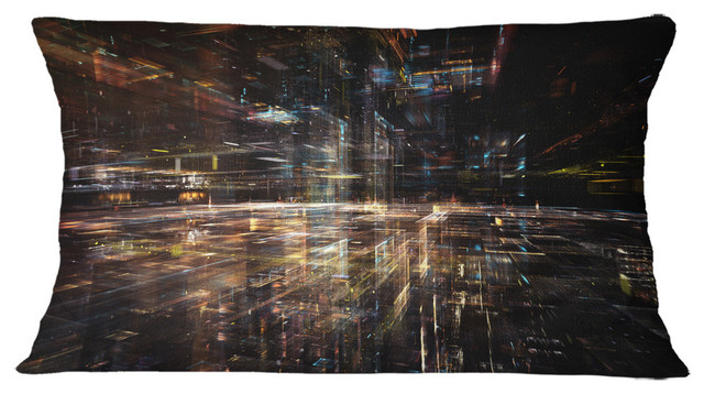 Glow of Technology Contemporary Throw Pillow, 12"x20 - Contemporary ...