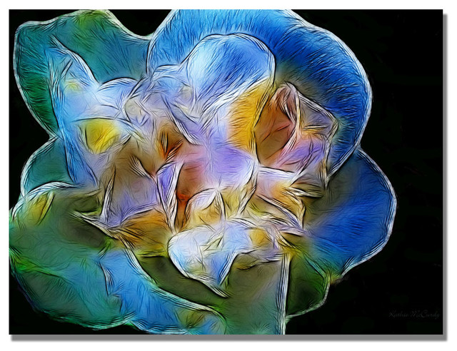 'Big Blue Flower' Canvas Art by Kathie McCurdy, 35" x 47 ...