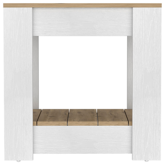 Lindon Farmhouse Side Table by RST Brands, White/Golden Oak ...