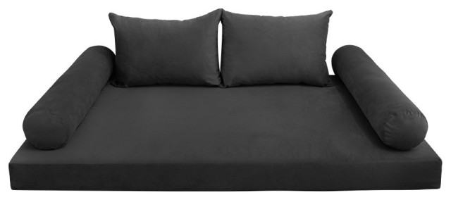 Style V4 TwinXL Knife Edge Velvet Daybed Mattress Pillow Complete Set ...