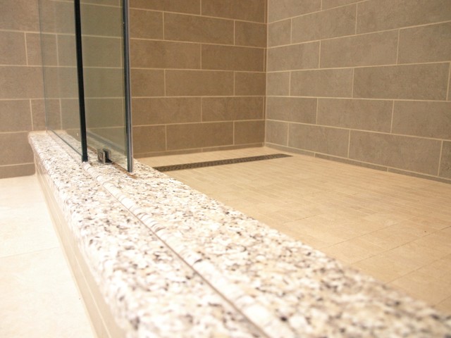 Granite Shower Curb - Transitional - Bathroom - Newark - by KraftMaster ...