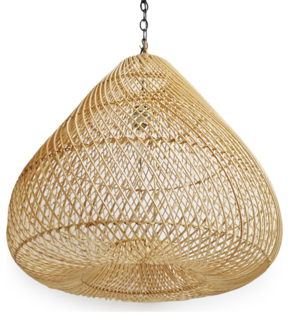 Raw Rattan Batu Drop Lantern Large - Tropical - Pendant Lighting - by ...