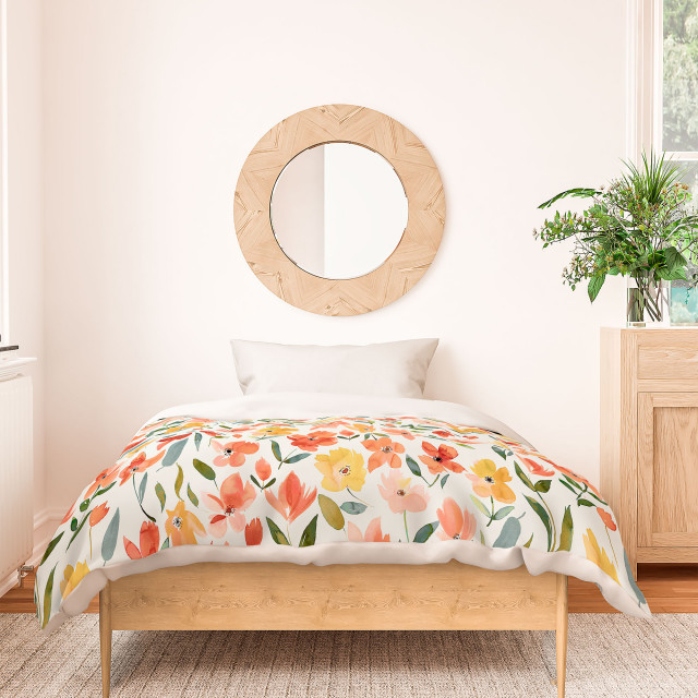 Deny Designs Ninola Design Countryside Fresh Flowers Duvet Cover, Twin ...