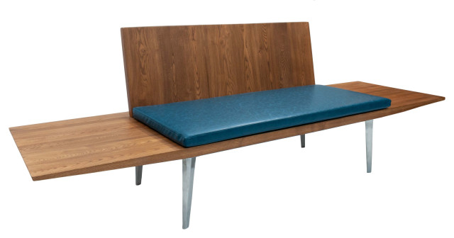 Solid Chestnut Wood Sofa with Sand Cast Aluminium Legs 31"x102"x36 ...