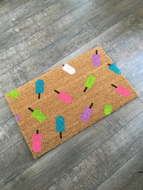 Hand Painted "Popsicle" Doormat - Contemporary - Doormats - by Nickel ...