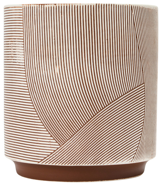 Textured Stoneware Planter - Contemporary - Indoor Pots And Planters ...