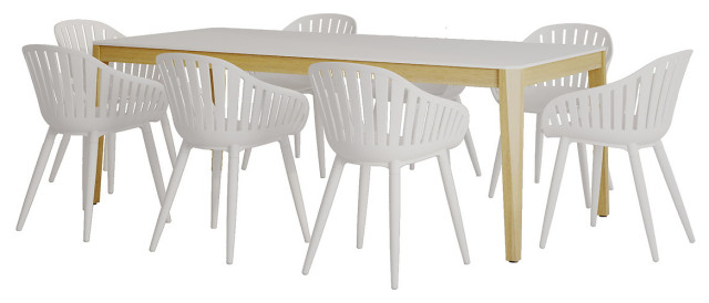 Midtown Concept Monaco 215" White 9 Piece Indoor Rectangular Dining Set ...